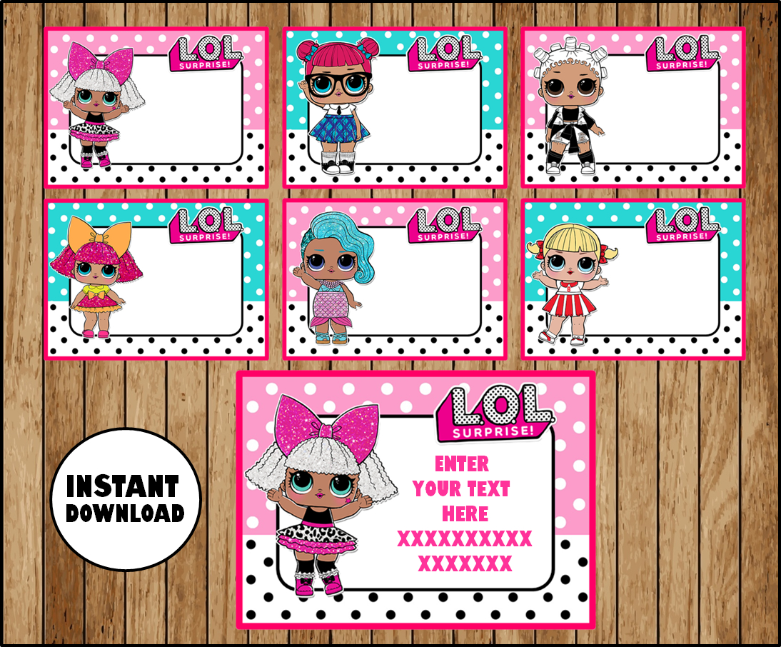LOL Surprise Dolls School Label Name Label Name Tag Sticker Back 