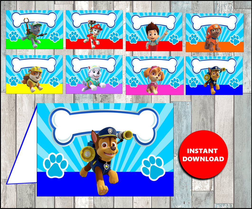 Paw Patrol Birthday Food Labels Paw Patrol Party Decor